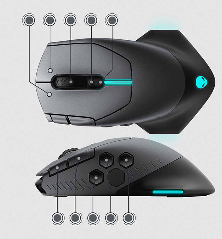 外星人（Alienware） AW510M 游戏鼠标 有线鼠标 电竞鼠标 (16000DPI 10键自定义编程 RGB灯效 ) 鼠标